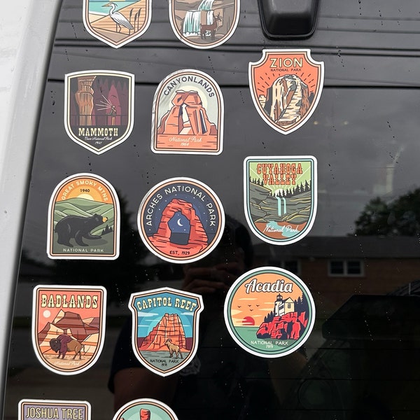 National Park Stickers, GET 3, 6, 10, 20, 30 or 63 Vinyls, Choose Your ...
