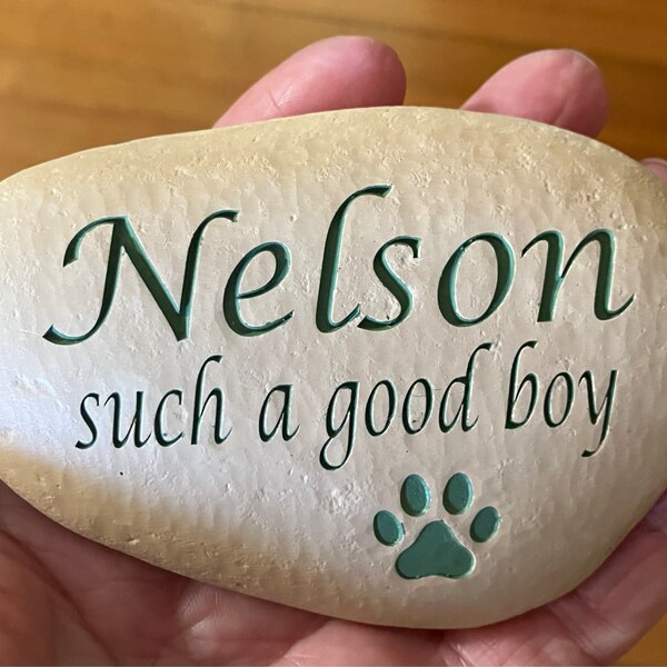 Engraved River Rock. Personalised Pet Memorial . Cat Memorial . Garden ...