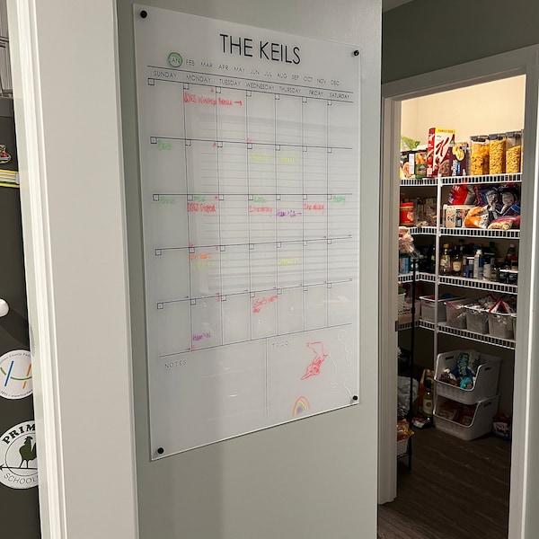 Personalized Acrylic Calendar for Wall Ll Dry Erase Board White ...