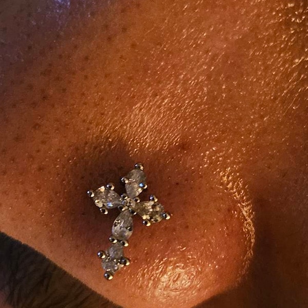 Cross Nose Ring - Etsy
