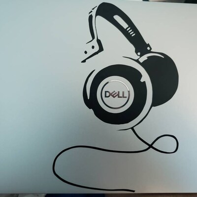 DJ Headphones Decal for All Sizes of Dell/pc BLACK Quality Vinyl Music ...