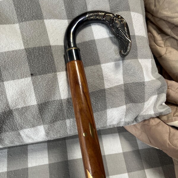 Hand Carved New Raven Skull Walking Cane, Trekking Companion Cane ...