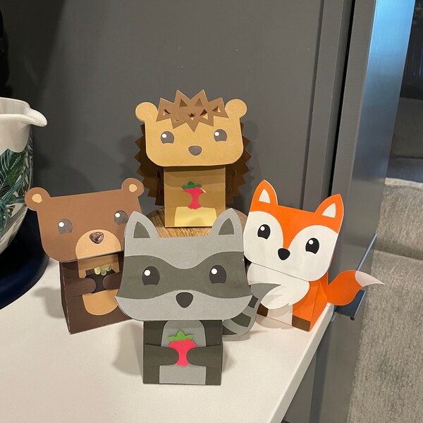 Woodland Animals Pack - 3D Animal Candy Box Projects Cutting Svg Files ...