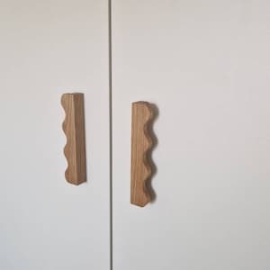 Wavy Wood Curvy Pulls for Cabinet Door Screws. Figured Squiggly Ethnic ...