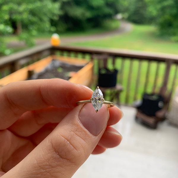 Jubilee, Vintage Art Deco Round Moissanite Diamond Ring, Partial Halo ...