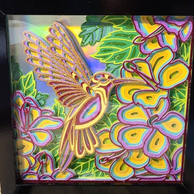 Hummingbird Colibri 3D Mandala Svg Files, Multilayer Panel for Laser ...