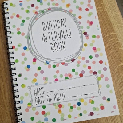 NON PERSONALISED Birthday Interview Book, New Baby Gift, First Birthday ...