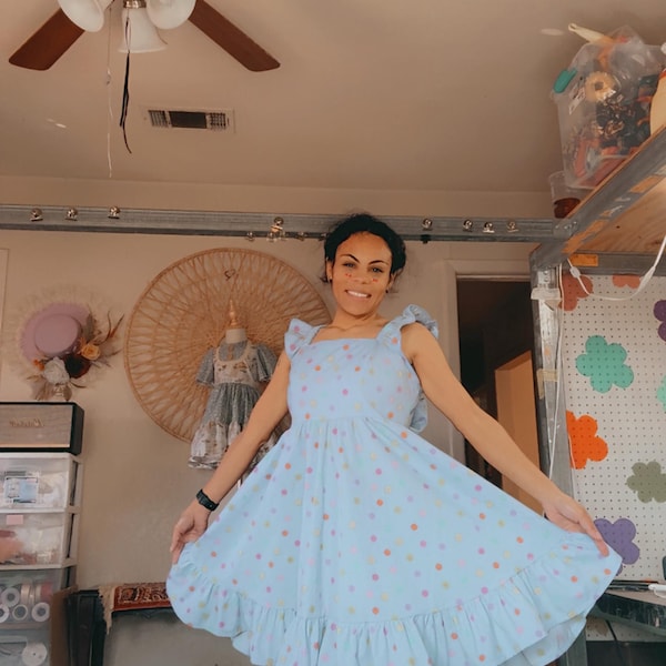 Ruffle Midi Dress Sewing Digital PDF Pattern | Maxi Dress Pdf Pattern ...