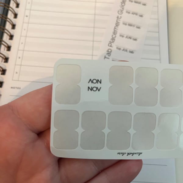 Mini Monthly Tab Planner Stickers: Attachable Month Divider Tabs ...