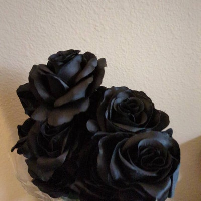 14 Gray Roses Buds, Long Stems, Bush Bouquet, Artificial Roses, Silk ...