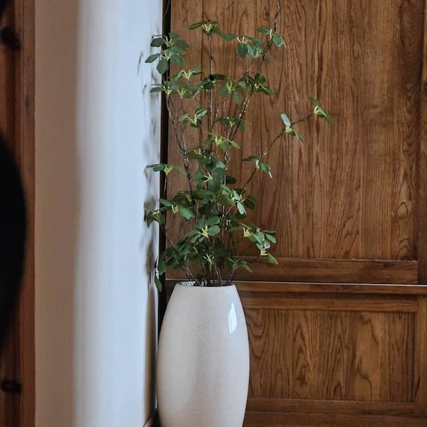 Künstlicher Zweig mit Blättern, Kunstzweig, Weidenzweig, Corylus-Zweig ...