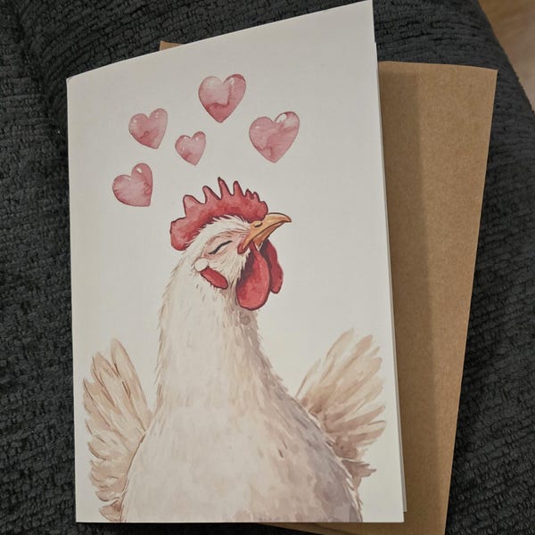 Cute Chicken Birthday Card for Kid - Happy Birthday Card White Chicken ...