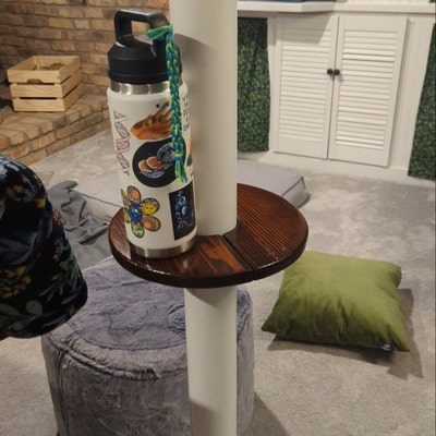 Basement Bar Pole Table Tray, Drink Shelf Wrap. Adjustable, Free ...