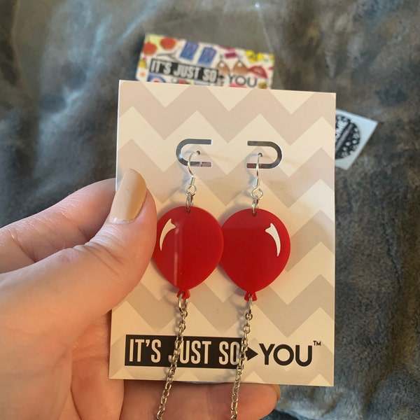 Red Acrylic Balloon Dangle Earrings, Summer Festival Accessories - Etsy