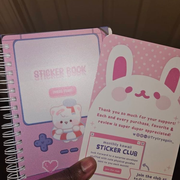 Aesthetic Reusable Sticker Book - A6 4.25 X 6” Size - Gamer Girl Kawaii ...