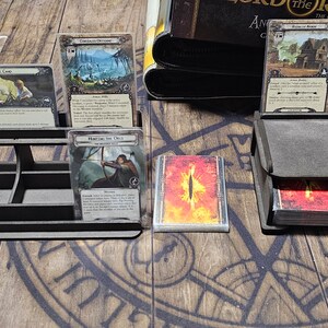 Two Tier Board Game Card Holder, Tabletop Gaming Card Rail, Wooden ...