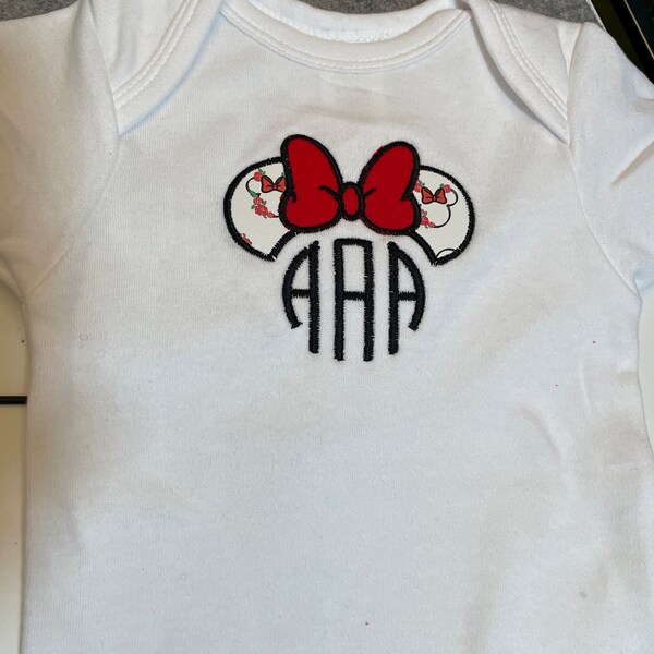 Cute Girly Mouse Ears Applique Monogram Design 2 Sizes 4X4, 5X7 Instant ...