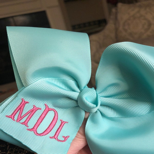 Set of 3 or 5 Large Monogrammed Hair Bows…personalized 5.5 Inch ...