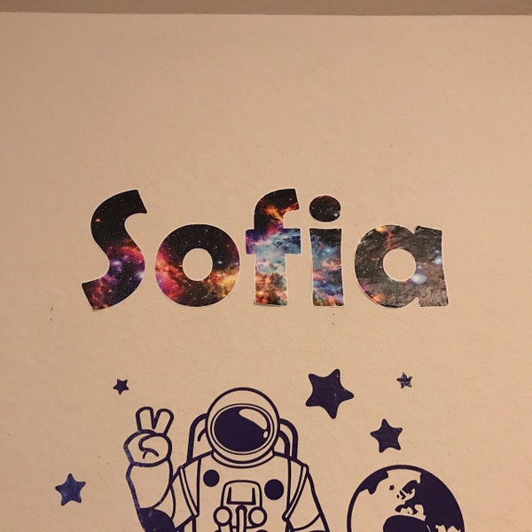 Custom Name Decal - Outer Space Galaxy Wall Art Decor - Personalized ...
