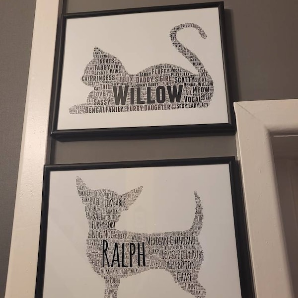 Personalised Cat Lover Gift Word Art Wall Room Decor Prints - Crazy Cat ...