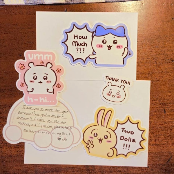 Chiikawa Usagi Sticker: "two Dolla!" Waterproof Vinyl Die-cut - Etsy