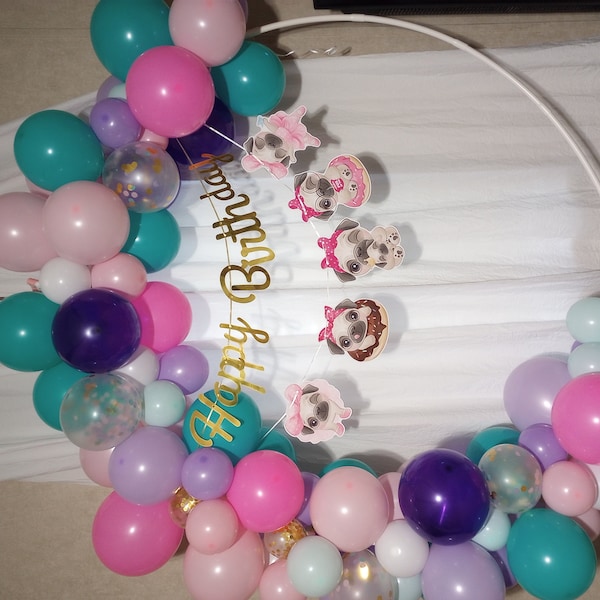 Pug Dog Cupcake Toppers Girl Pets Theme | Cute Pugs Party Supplies for ...