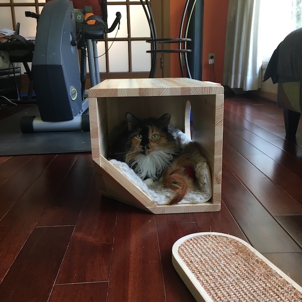 Freestanding Wooden Modular Cat House - Etsy