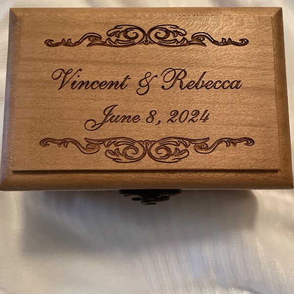 Wedding Ring Bearer Box Wedding Ring Box Rustic Ring Box Custom Wood ...