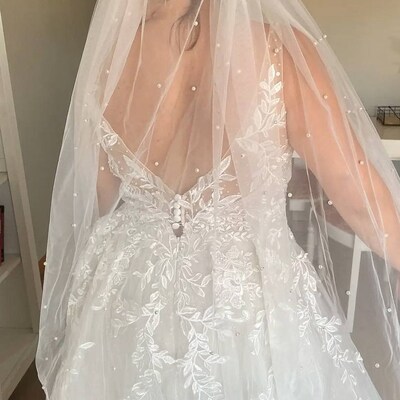 Bridal Veil, Wedding Veil With Feathers, Cathedral Wedding Veil, Bride ...