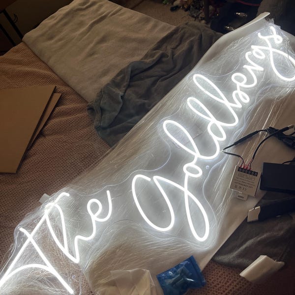 Custom Last Name Neon Sign Wedding for Reception, Led Lights Neon Sign ...