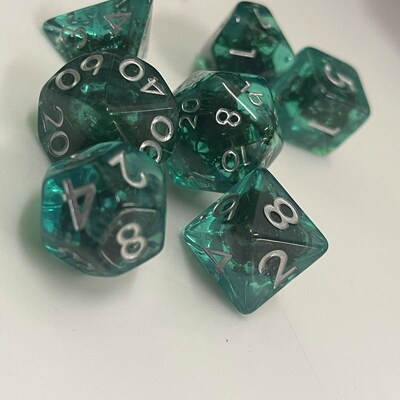 Fortune's Favor II Premium New Style 7 Piece Dice Set W/ Crystal D4 ...