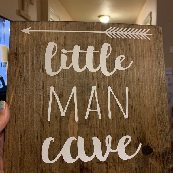 Little Man Cave Sign / Rustic Nursery Sign / Nursery Sign / Baby Boy ...