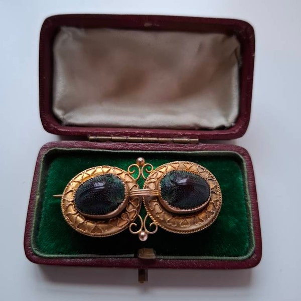 Fantastic Unusual Antique English Hallmarked 375 9ct Gold Engraved ...