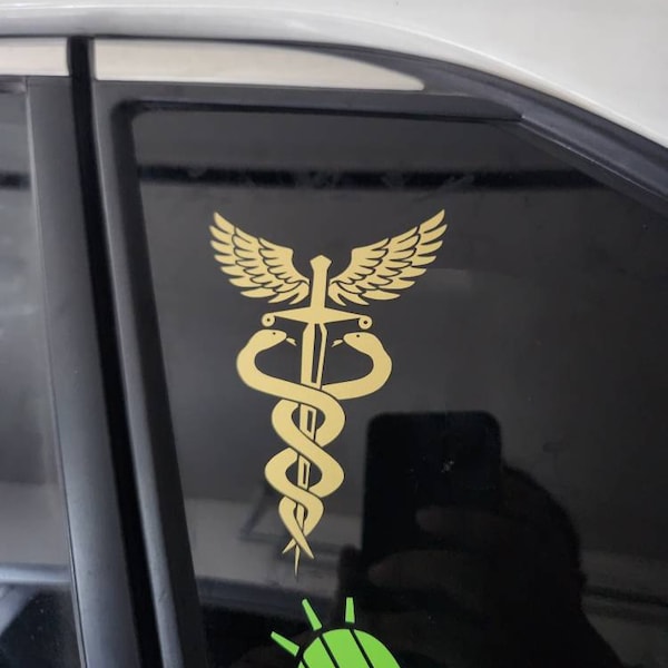 Caduceus Medical Symbol Vinyl Decal | Doctor Nurse EMT Car Window Decal ...
