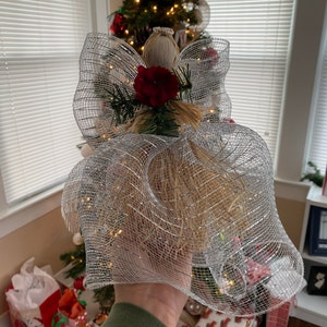 Christmas Tree Topper Raffia Angel Tree Topper Cream & | Etsy