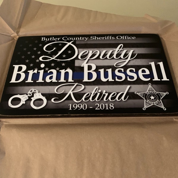 Police Officer Retirement Sign, Police Retired Sign, Police Gift ...