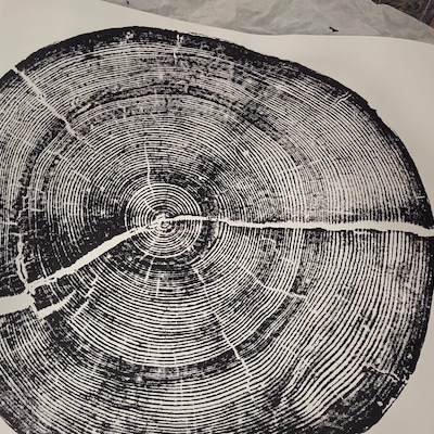 Blue Tree Ring Art, Blue Tree Ring Print, Fixer Upper Art, Large Tree ...
