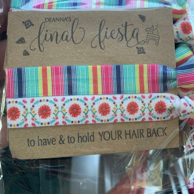 Final Fiesta Bachelorette Hair Tie Favors Fiesta Hair Ties Mexico ...