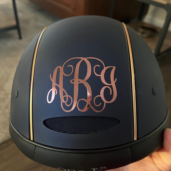 Rose Gold Monogram Decal, Rose Gold Metallic Decal, Rose Gold Monogram ...