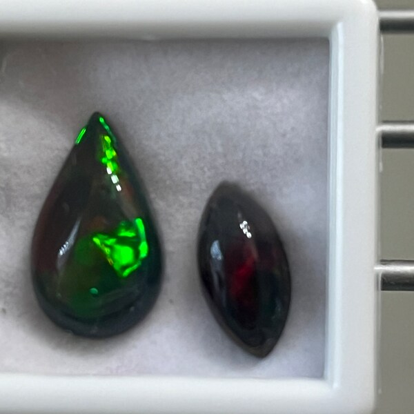 Red & Green Flame Fire Cherry Black Opal Gemstone,oval Shape Loose ...