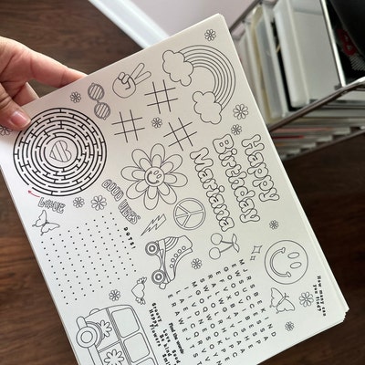 Editable Groovy Party Placemat, Printable Birthday Coloring Page, Retro ...