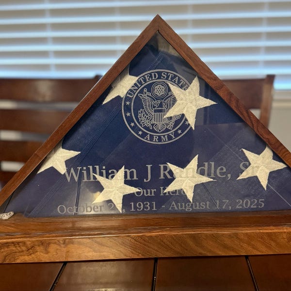 Rosewood Memorial Flag Display Case- Veteran, Retirement, Burial Flag ...