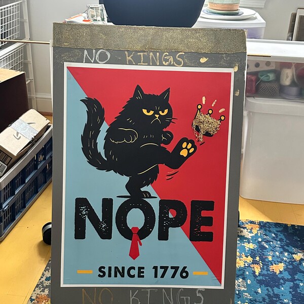 No Faux King Way Protest Sign, No Kings Protest Poster, Anti-trump ...