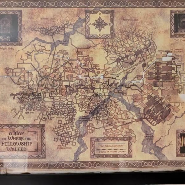Moria Map Print, Midle Earth, Burnt Edges, Fantasy Art, Durin Halls - Etsy