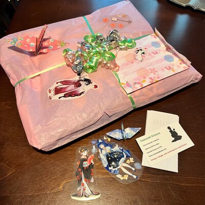 Elegant Sophisticated Homongi Kimono With an Ethereal Pastoral Scene ...