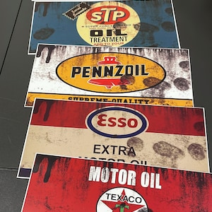 Vintage Motor Oil Can Labels Set of 5 Printable Digital Prints Instant ...