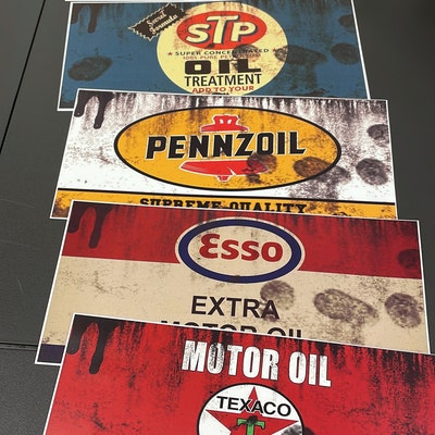 Vintage Motor Oil Can Labels Set of 5 Printable Digital Prints Instant ...