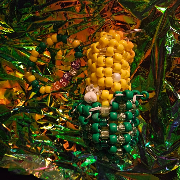 Kandi Corn Stash Keychain {handmade Rave, Festival Accessory} - Etsy