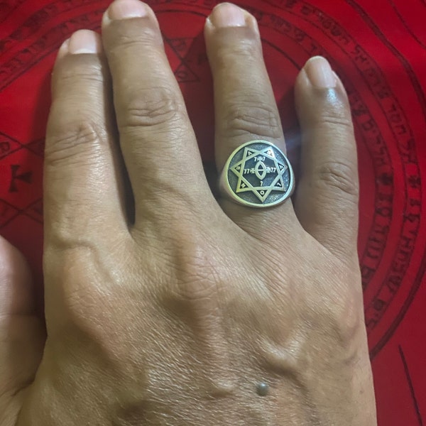 Seal of the Argentum Astrum Thelema Aleister Babalon Handmade 3D Ring ...