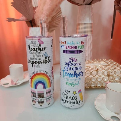 Teacher 20 Oz Skinny Tumbler Bundle, Teacher Life Back to School ...